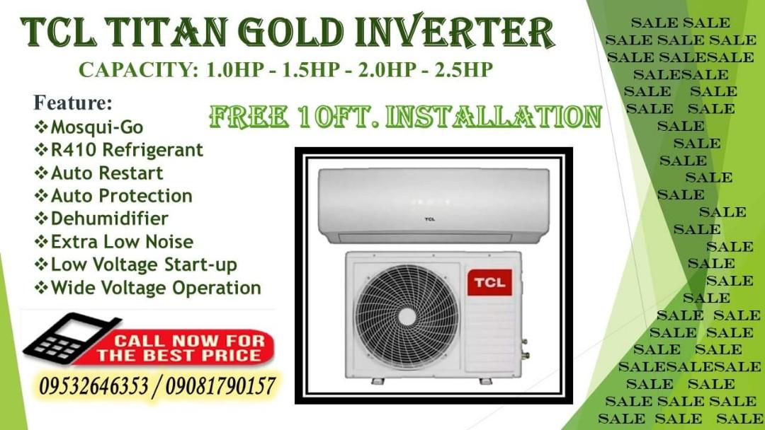 TCL TITAN GOLD INVERTER SPLIT TYPE AIRCON BRAND NEW WITH FREE ...