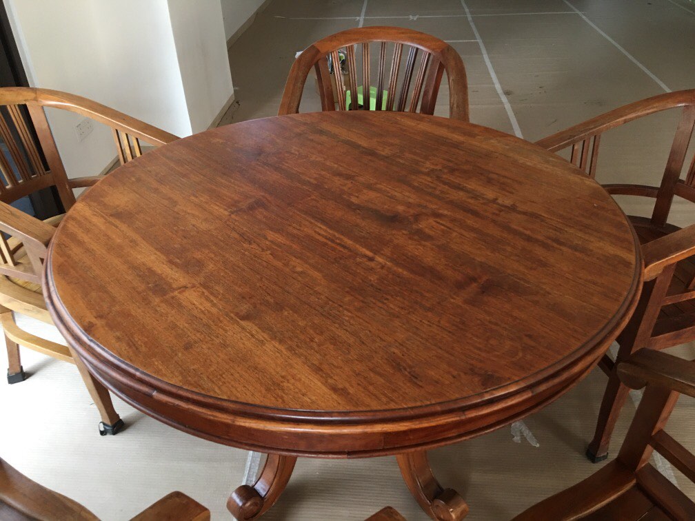 Solid Teakwood table & 5 chairs Can be used as dining table etc. Chair ...