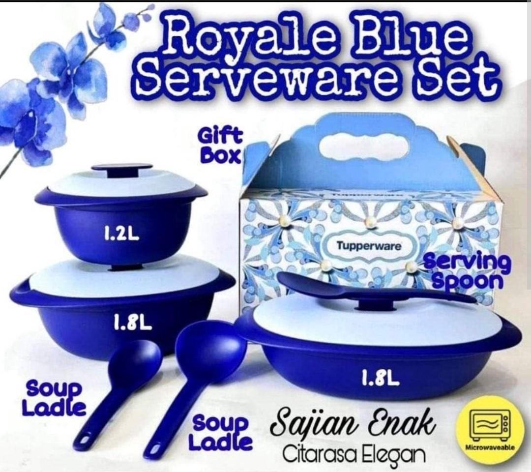 Tupperware Blue Royale Serveware Set, Furniture & Home Living ...