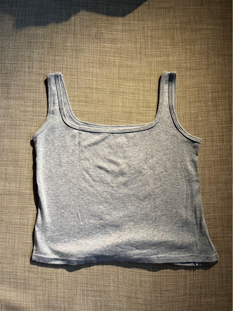 vintage grey singlet tank top cute aesthetic, Women's Fashion, Tops ...