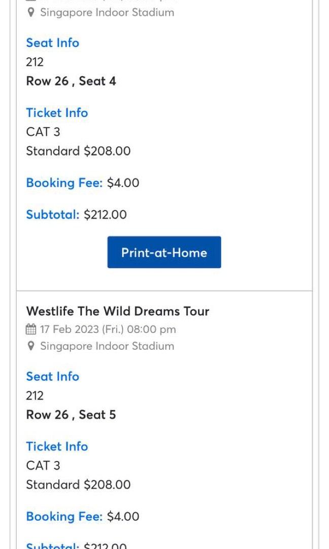 Westlife The Wild Dreams Tour, Tickets & Vouchers, Event Tickets on ...