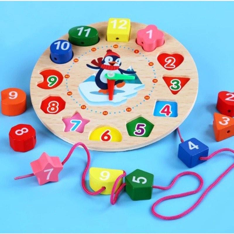 WOODEN CLOCK TOY Children Educational Montessori Toy, Babies & Kids ...