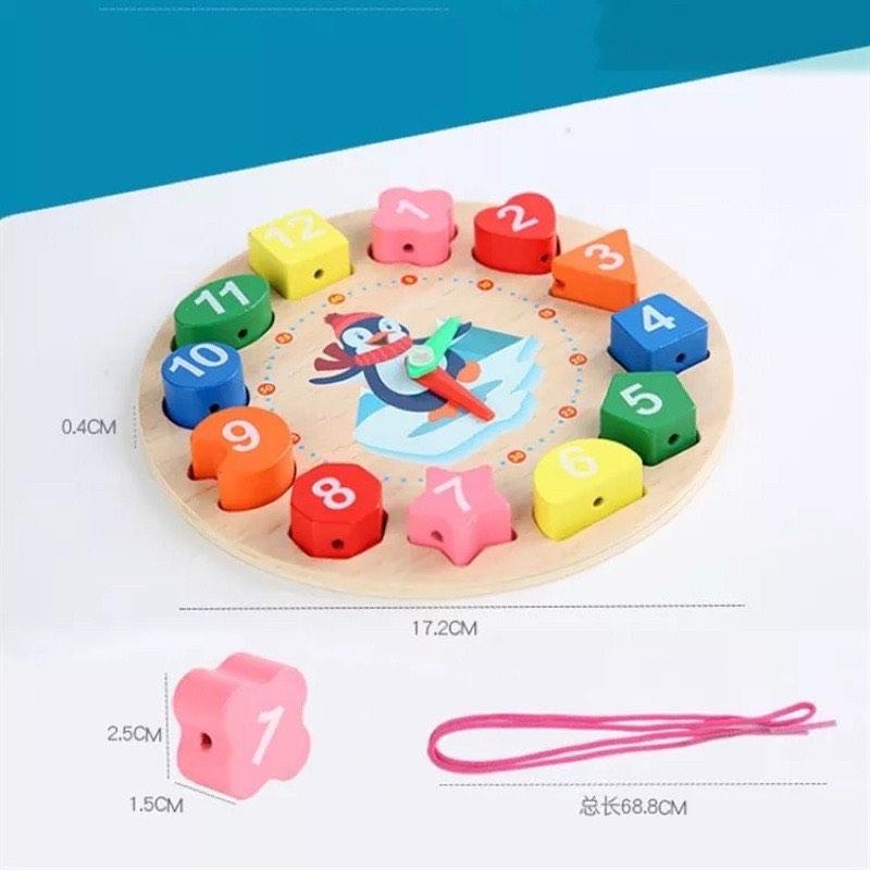 WOODEN CLOCK TOY Children Educational Montessori Toy, Babies & Kids ...