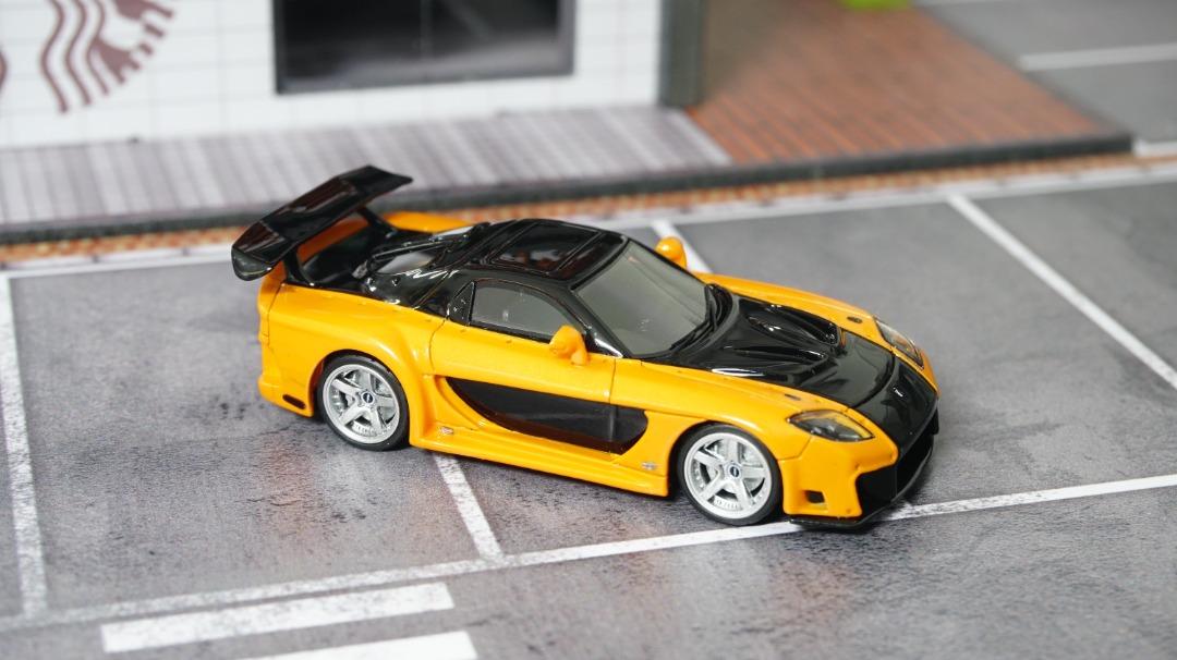 [現貨]YM Model 1:64 RX7 Veilside Fortune改裝版。 Organe with Han Figure橙色人偶版 ...