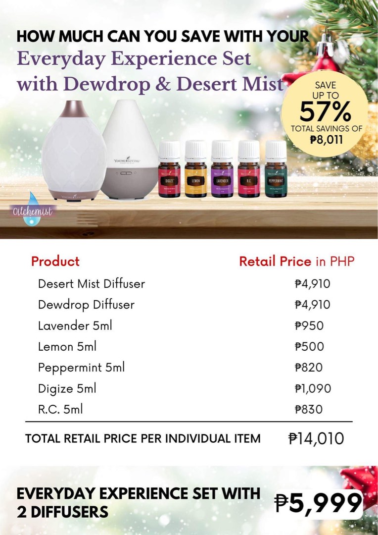 Young Living Diffuser and Essential Oils Set, Furniture & Home Living ...