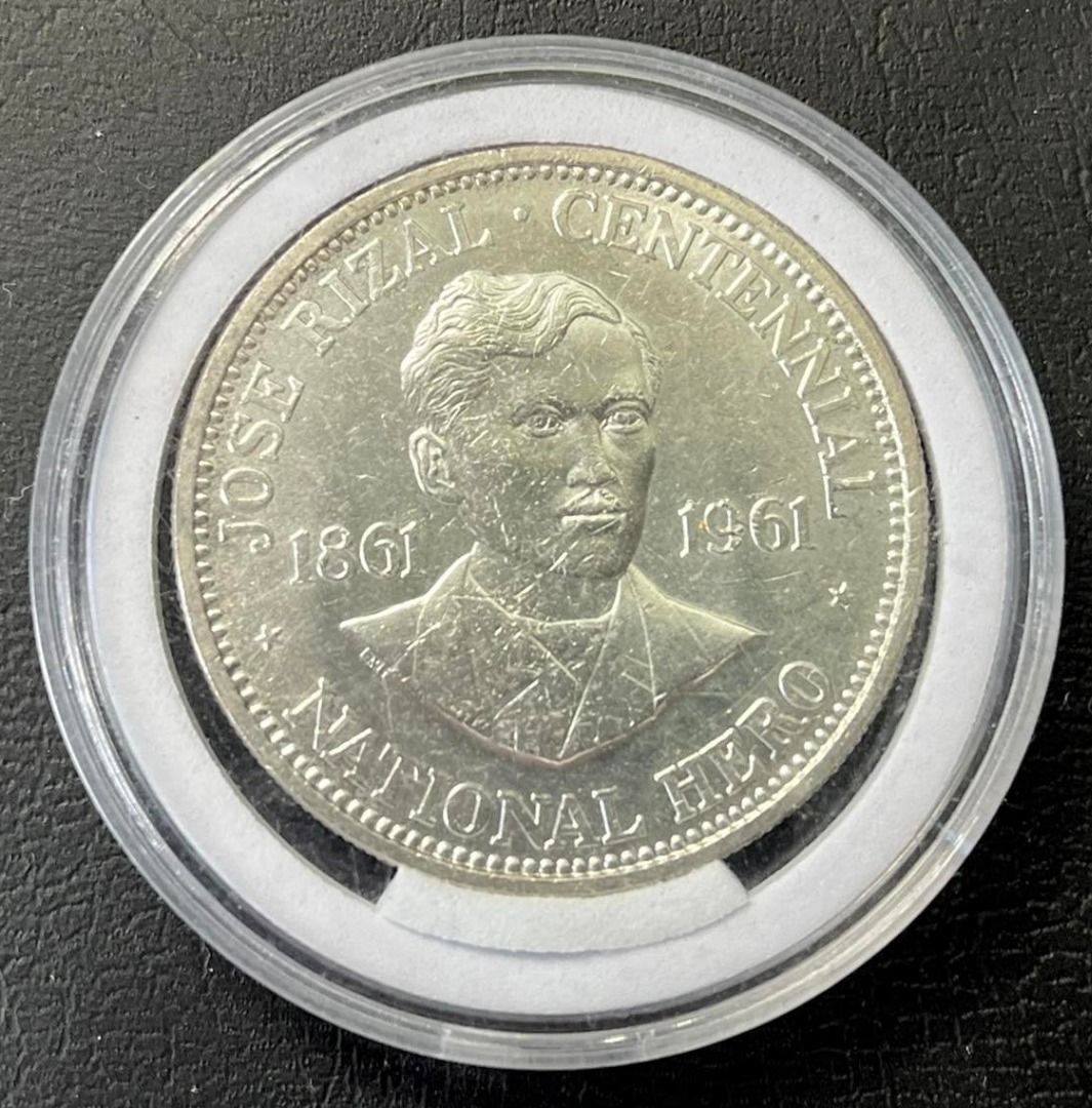 #1 1961 1 Peso Commemorative Silver Coin - Rizal, Hobbies & Toys ...
