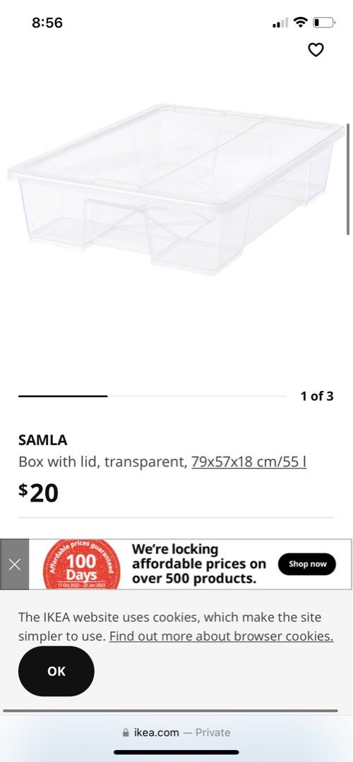 2 x ikea Samla storage boxes, Furniture & Home Living, Home Improvement ...
