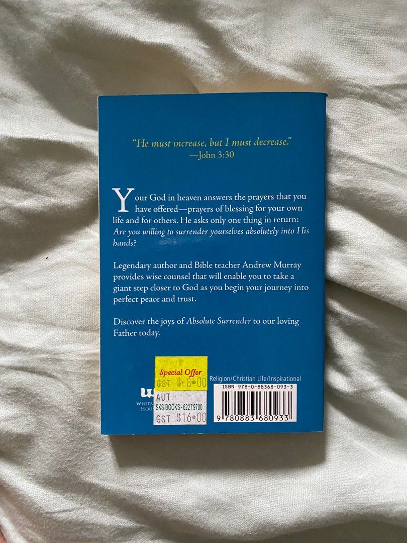 Absolute surrender by Andrew Murray, Hobbies & Toys, Books & Magazines ...