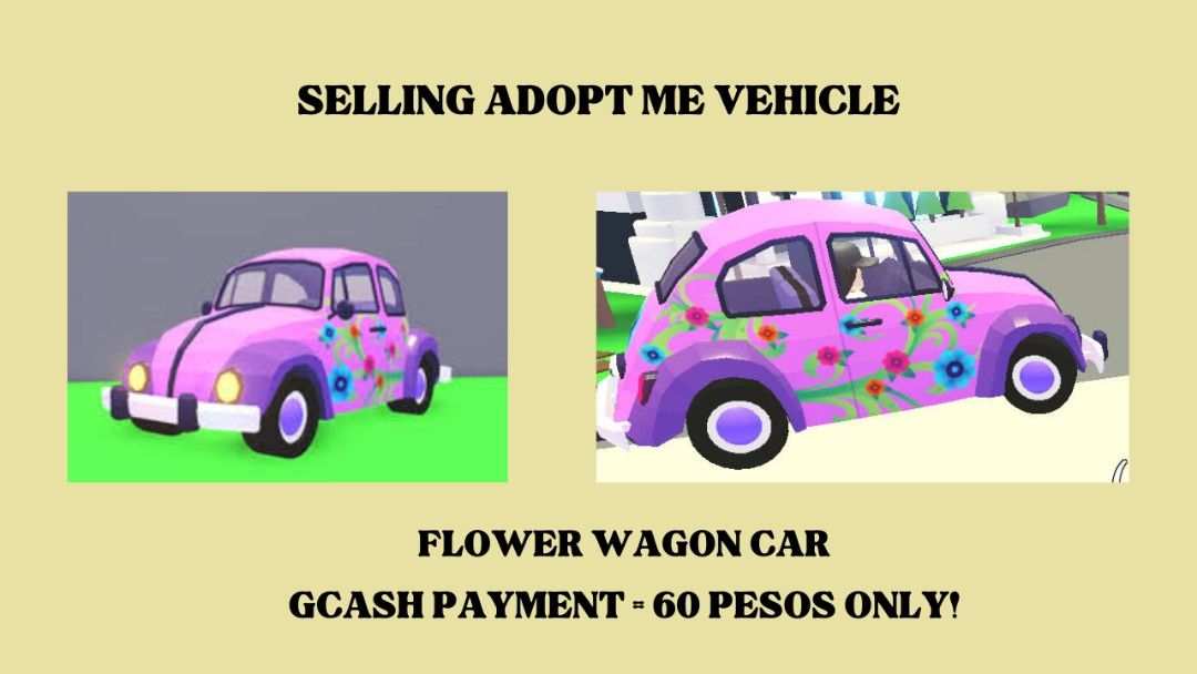 ADOPT ME FLOWE WAGON CAR, Video Gaming, Gaming Accessories, In-Game ...