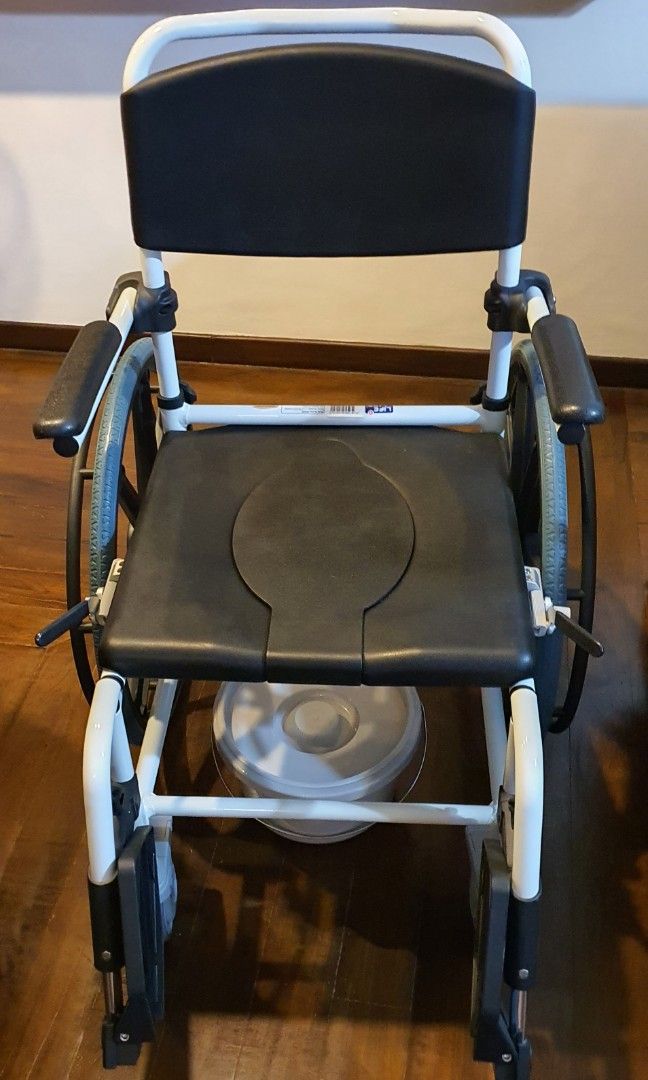 Aluminium Self Propelled Padded Commode and aluminium foldable walking ...