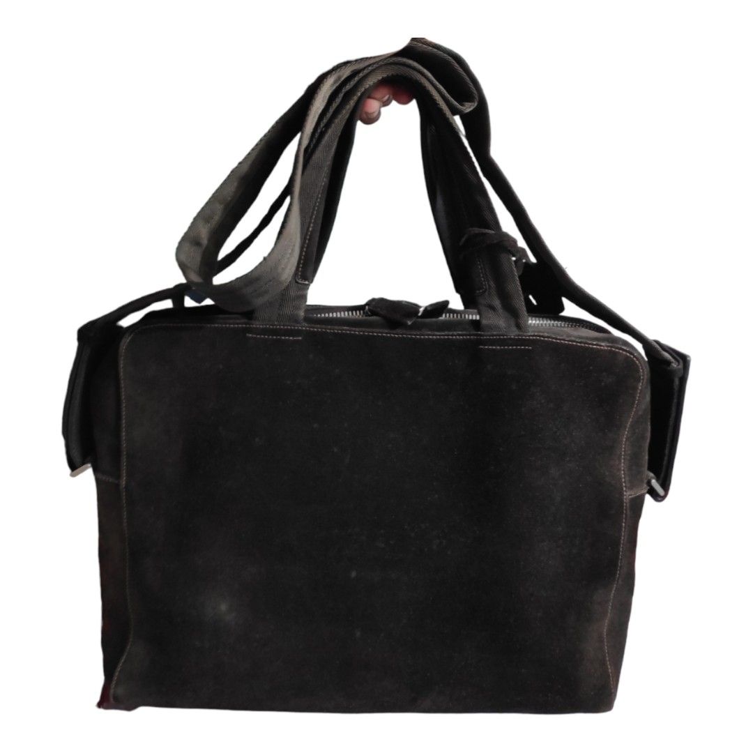 Authentic Prada Suede Two Way Laptop Weekend Messenger Crossbody Bag ...