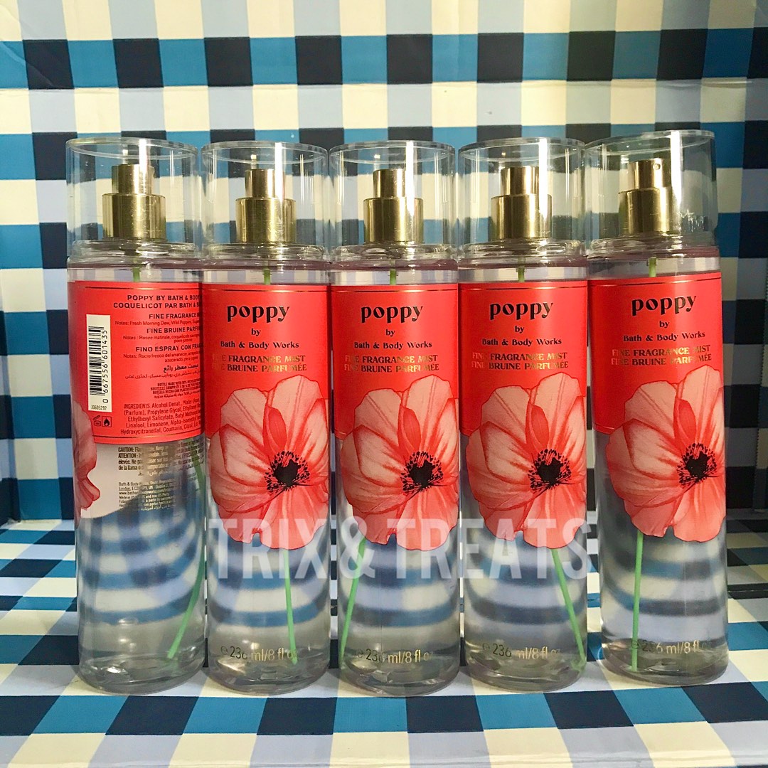 Bath & Body Works Poppy Body Mist, Beauty & Personal Care, Fragrance ...