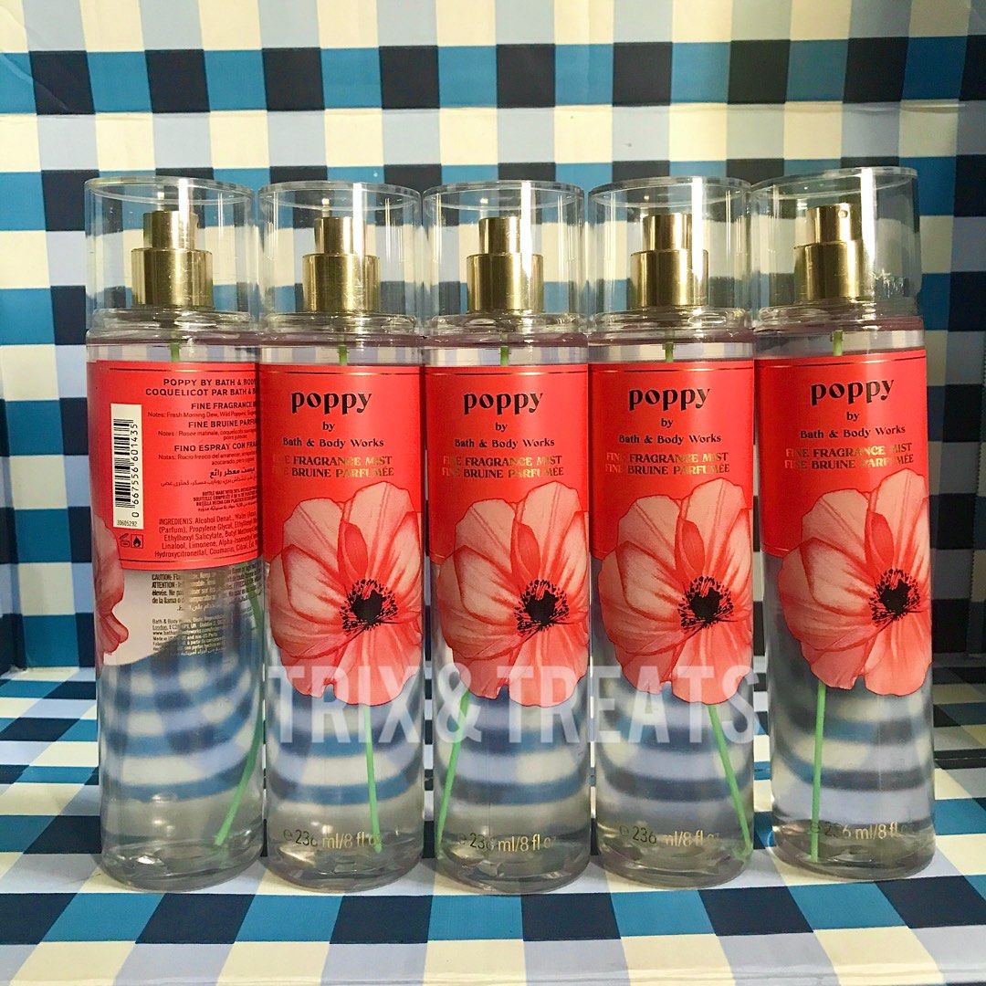 Bath & Body Works Poppy Body Mist, Beauty & Personal Care, Fragrance ...