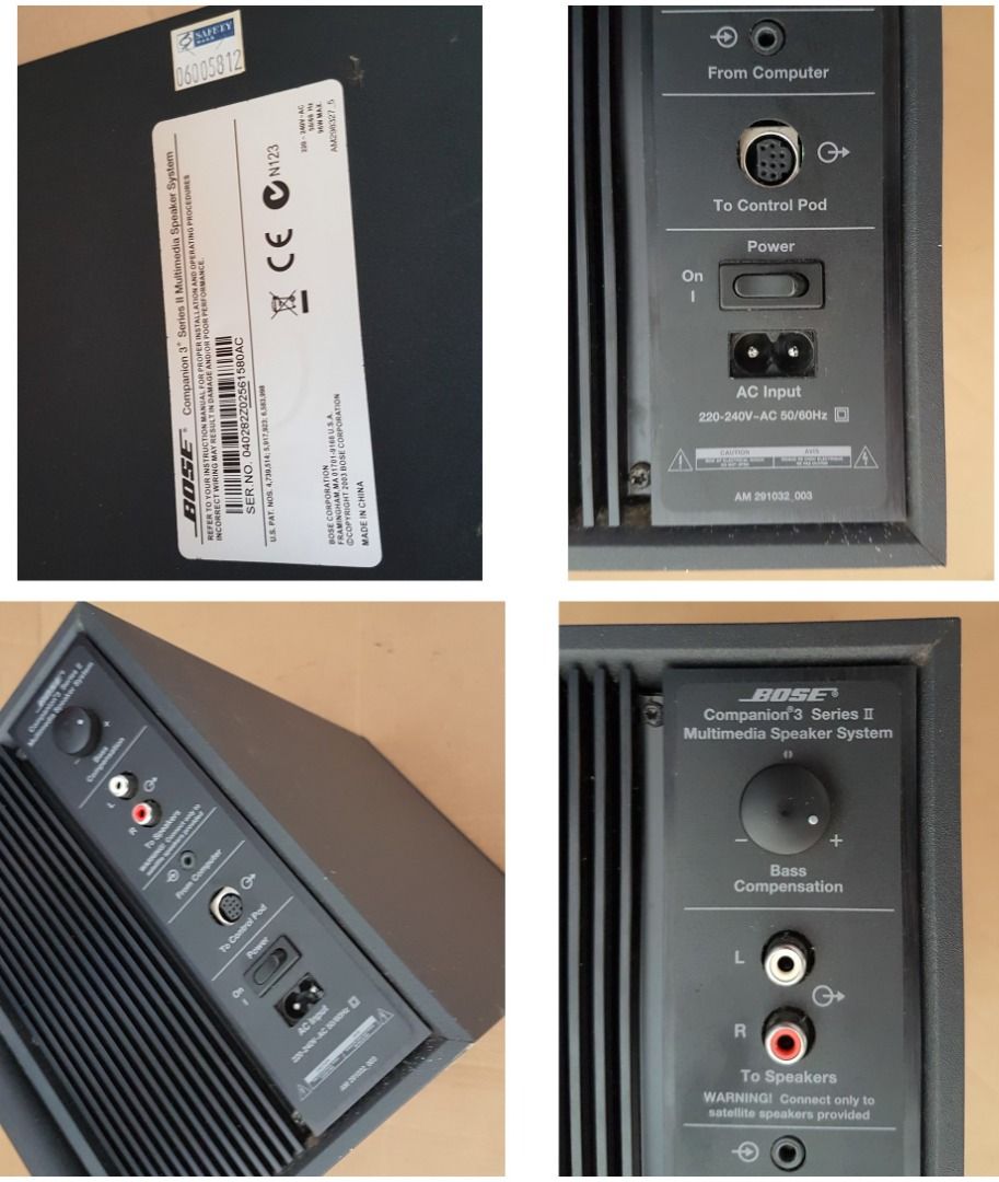 Bose Companion 3, Series 2 Multimedia Speaker System, Main Bass Speaker ...