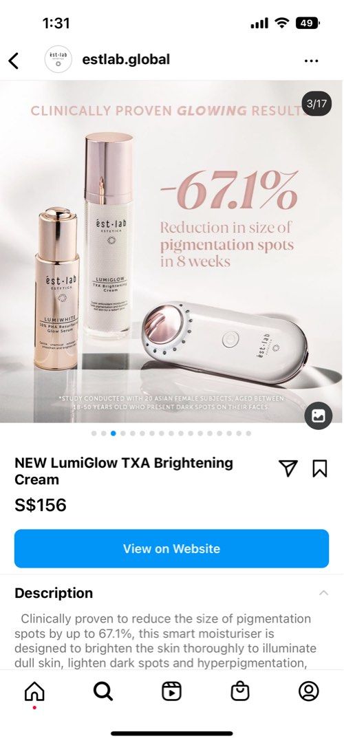 Brand new est lab TXA brightening cream, Beauty & Personal Care, Face ...