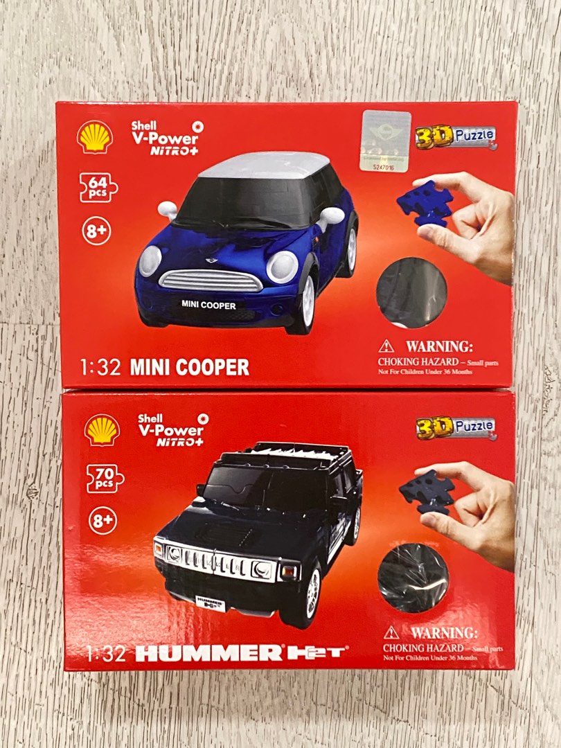 Brand New SHELL Mini Cooper & Hummer H2T 3D Puzzle (1/32 scale ...