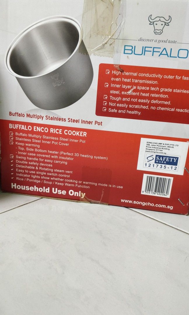 BUFFALO Enco Rice Cooker 1.8L, TV & Home Appliances, Kitchen Appliances ...