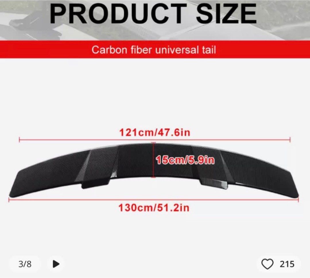 Car universal electric Carbon Fibre rear spoiler wing truck tail for ...