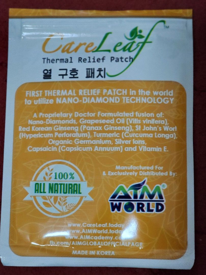 Care Leaf Thermal Relief Patch, Beauty & Personal Care, Bath & Body ...