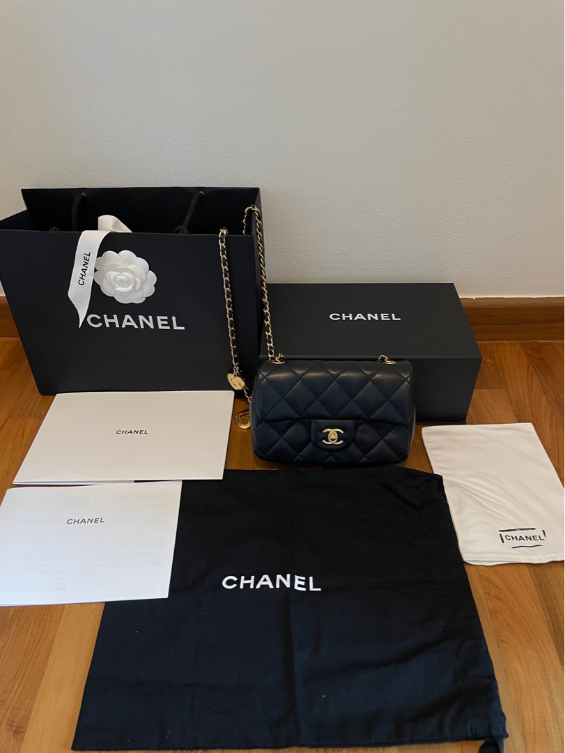 Chanel Mini Flap Black Lambskin, Luxury, Bags & Wallets on Carousell