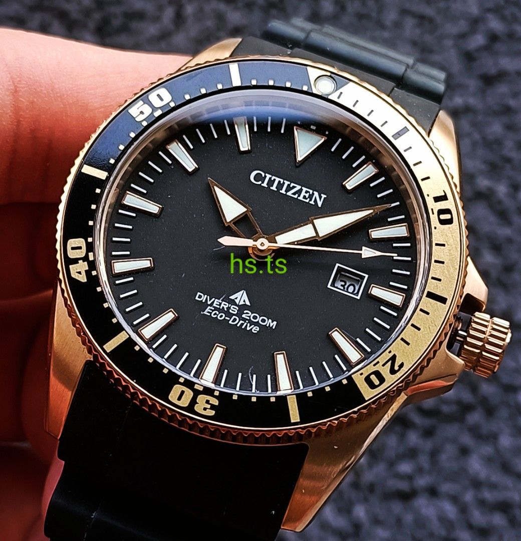 Citizen Promaster Gold Black Solar Divers Watch, Men's Fashion, Watches & Accessories, Watches ...