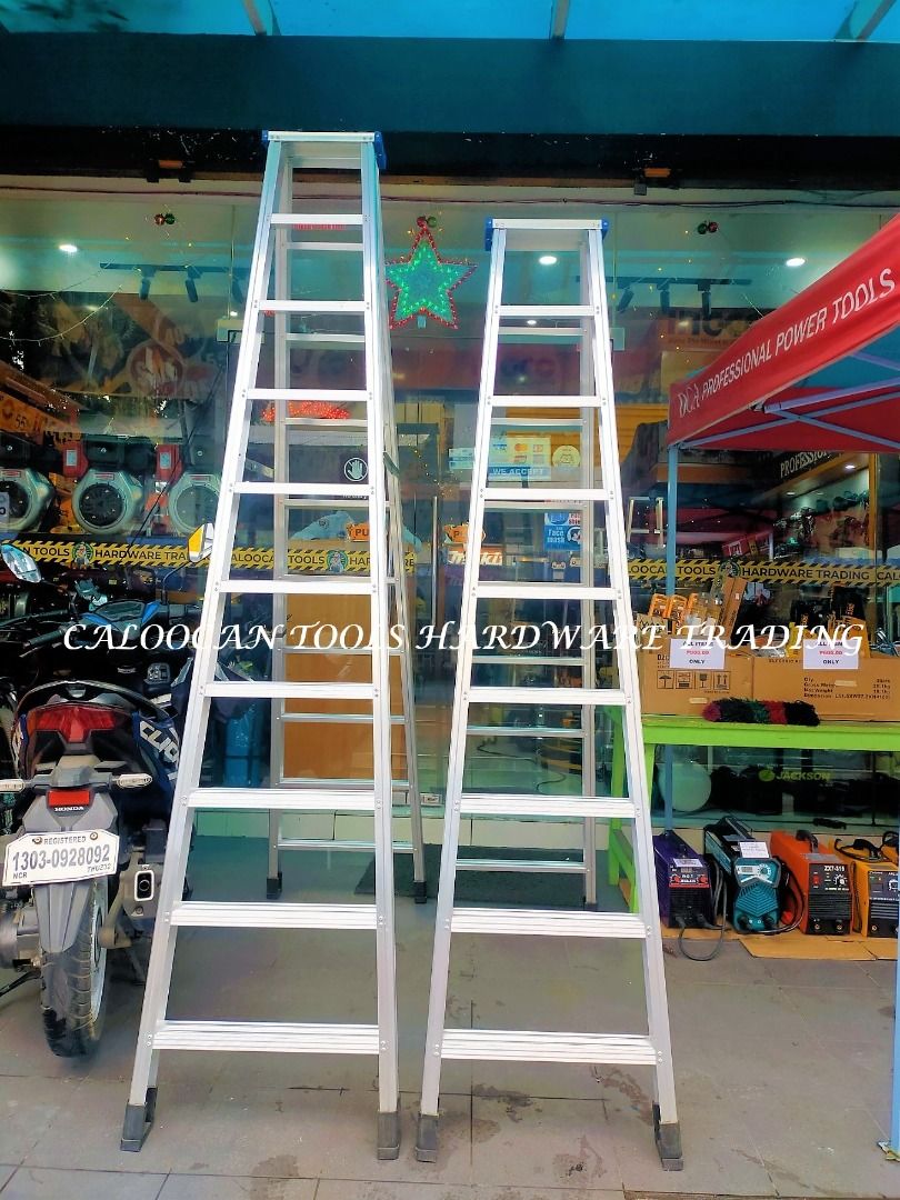 C-MART TOOLS A-Type Aluminum Ladder (9 Steps & 10 Steps), Commercial ...
