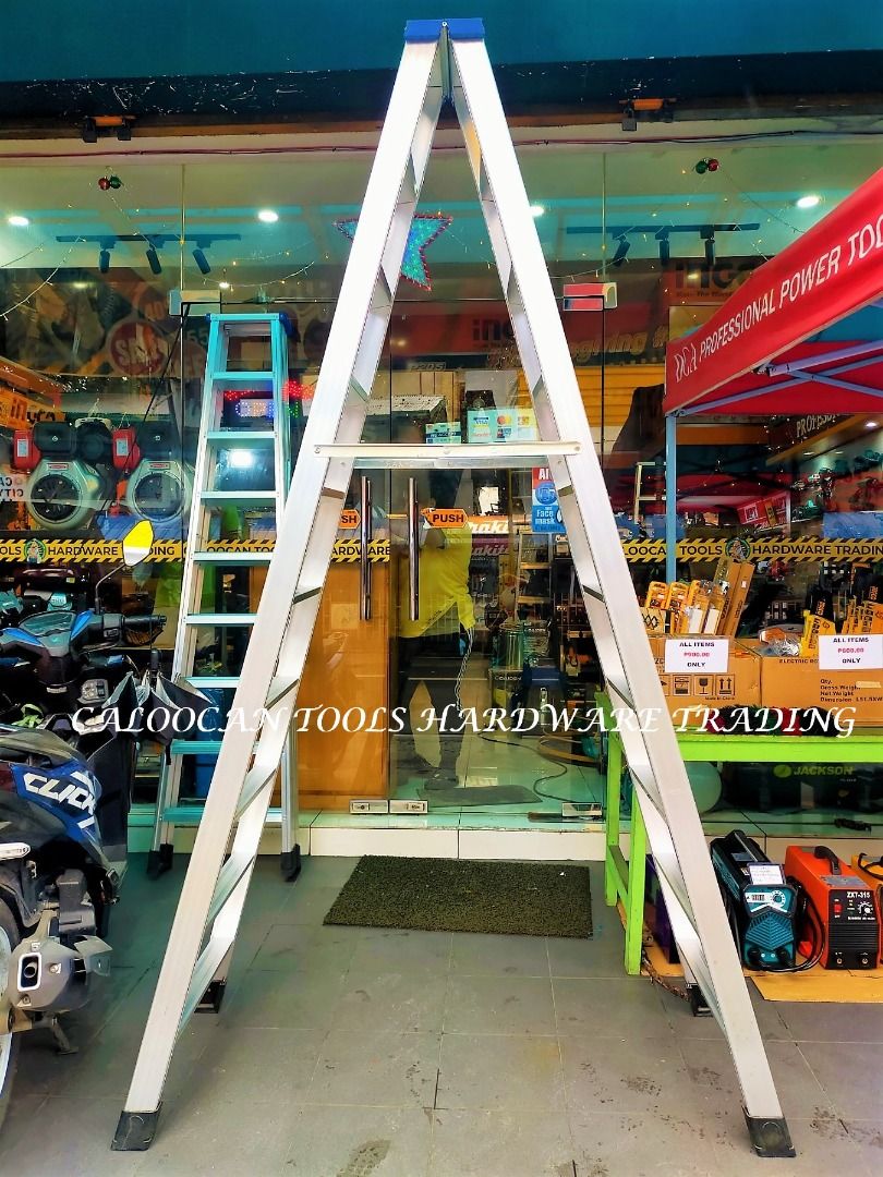 C-MART TOOLS A-Type Aluminum Ladder (9 Steps & 10 Steps), Commercial ...