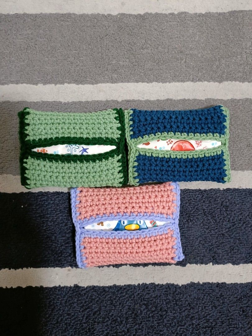 crochet tissue packet pouch, Hobbies & Toys, Stationery & Craft ...