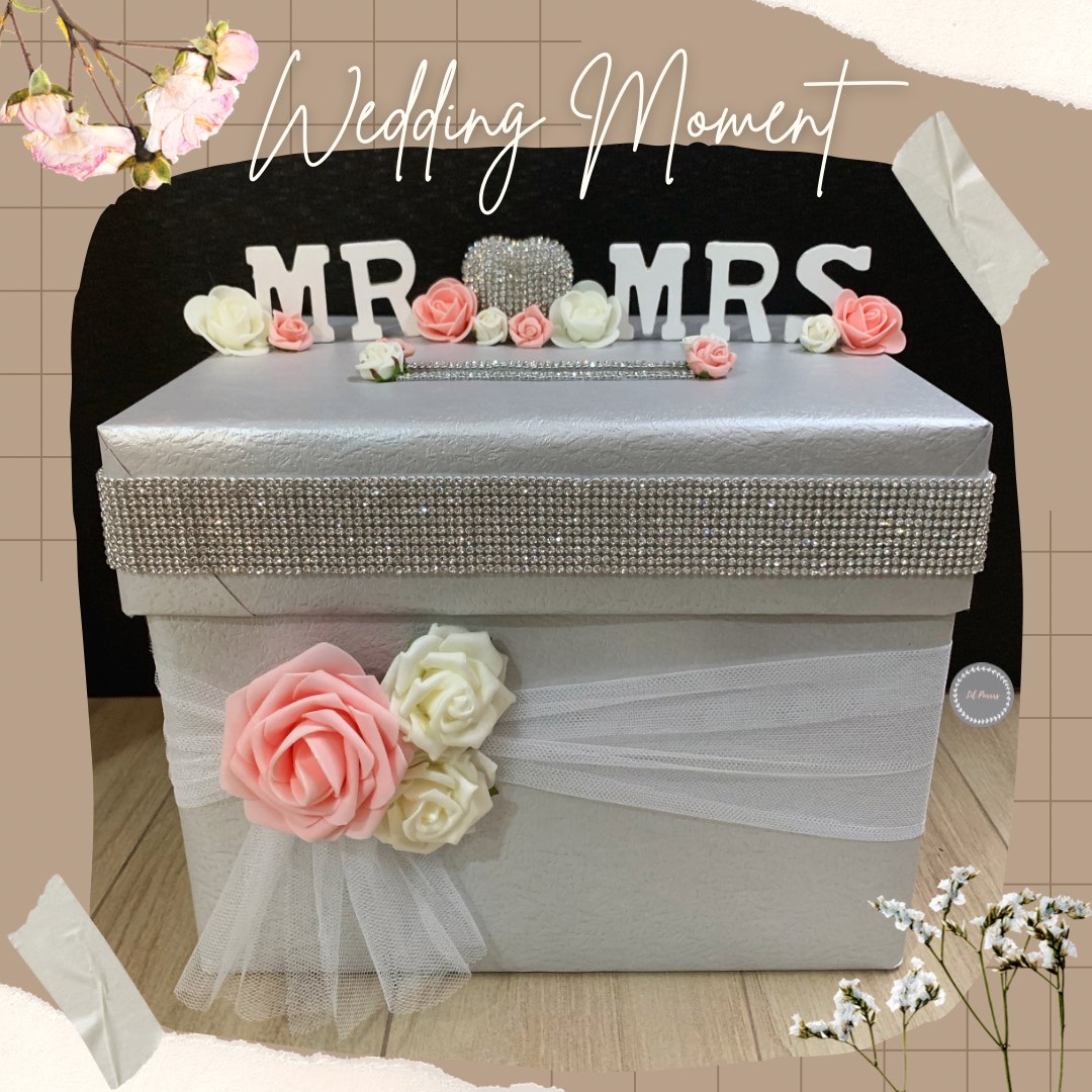 Customised wedding money box / ang pow box, Hobbies & Toys, Stationery ...