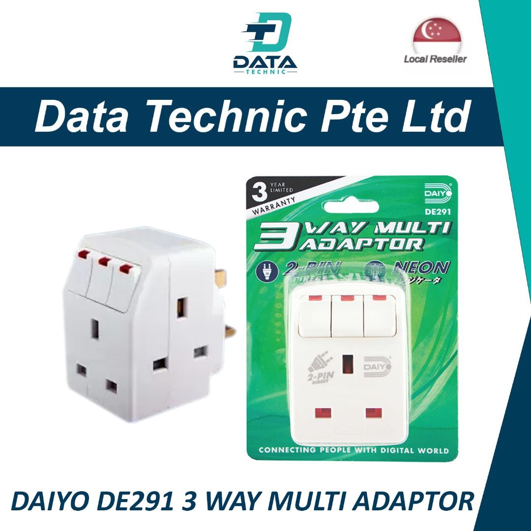 DAIYO DE291 3 WAY MULTI ADAPTOR, TV & Home Appliances, Electrical ...