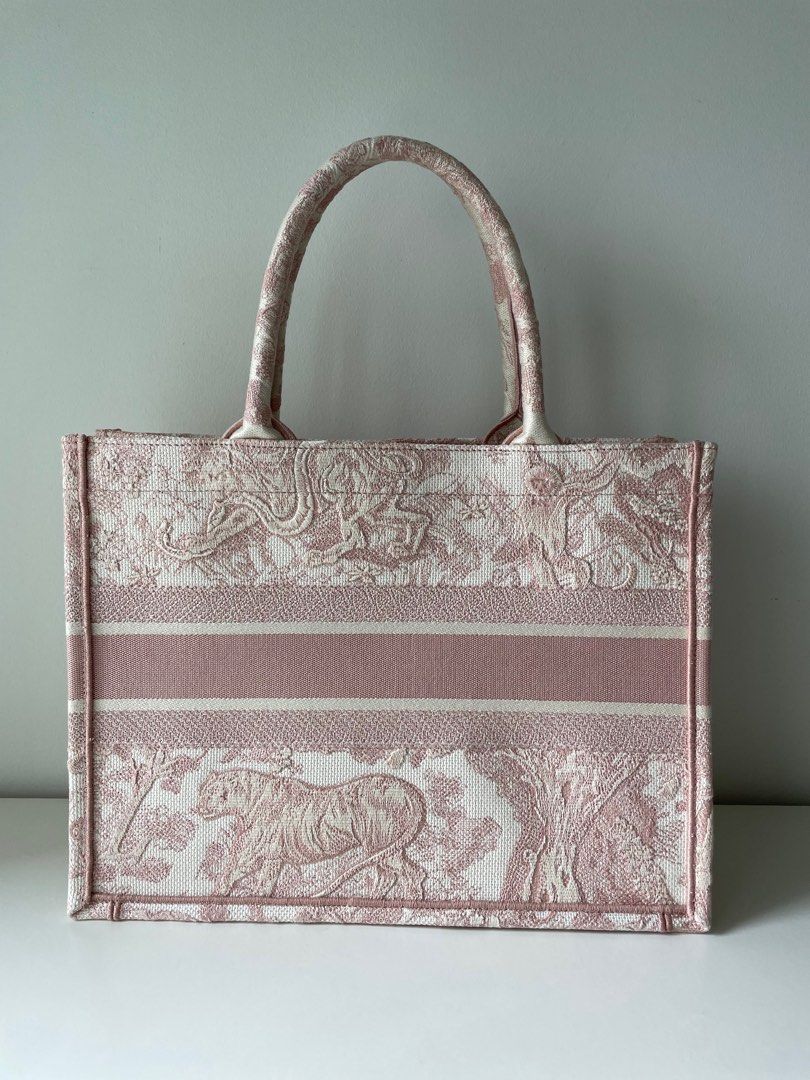 DIOR BOOK TOTE - PINK TOILE DE JOUY, Luxury, Bags & Wallets on Carousell