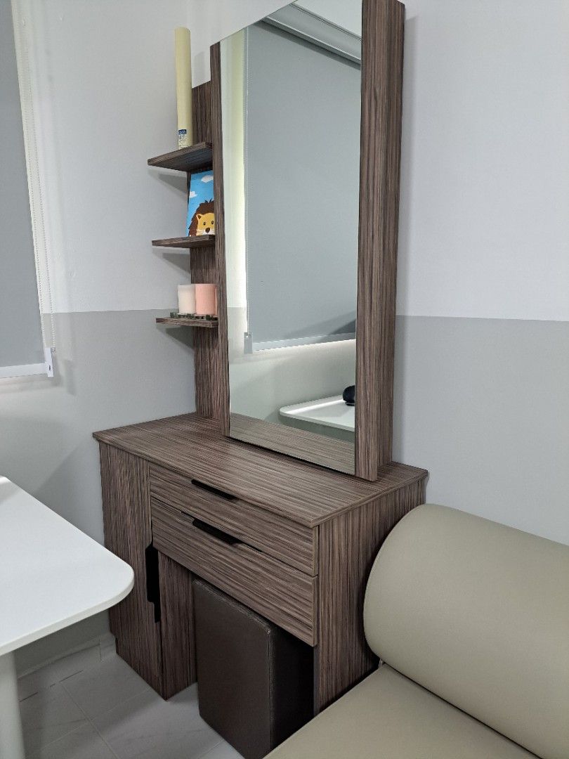 Dressing Table (Wood) with Sliding Door, Furniture & Home Living ...