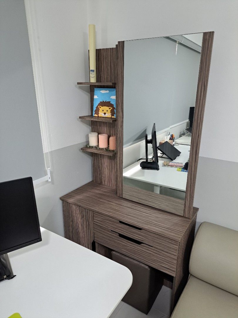 Dressing Table (Wood) with Sliding Door, Furniture & Home Living ...
