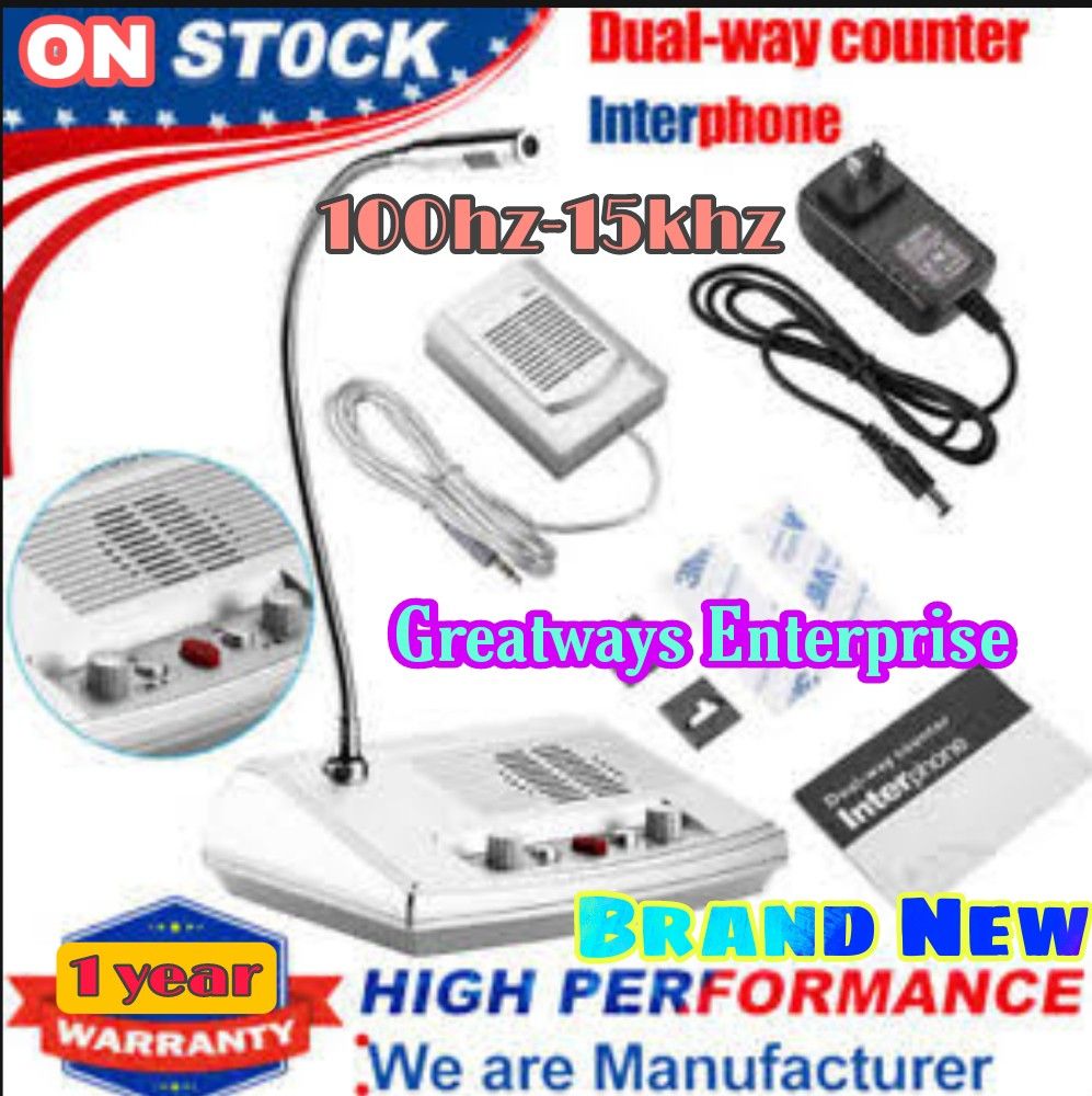 DualWay Window Glass Counter Intercom Interphone Speaker ...