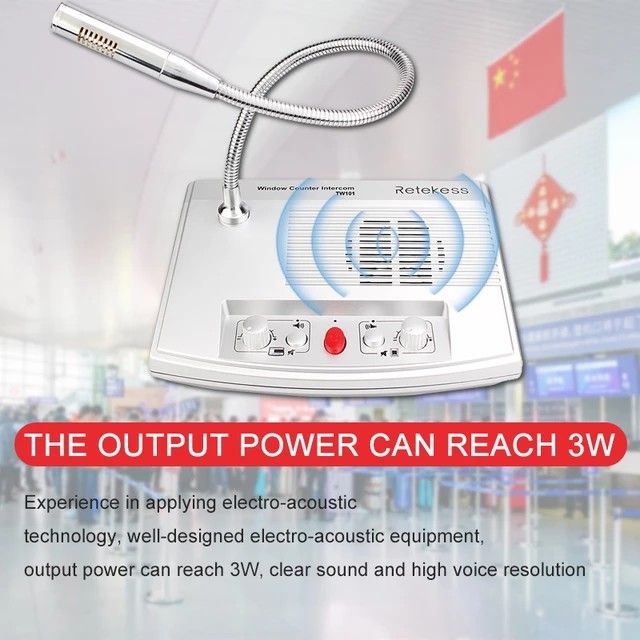DualWay Window Glass Counter Intercom Interphone Speaker ...