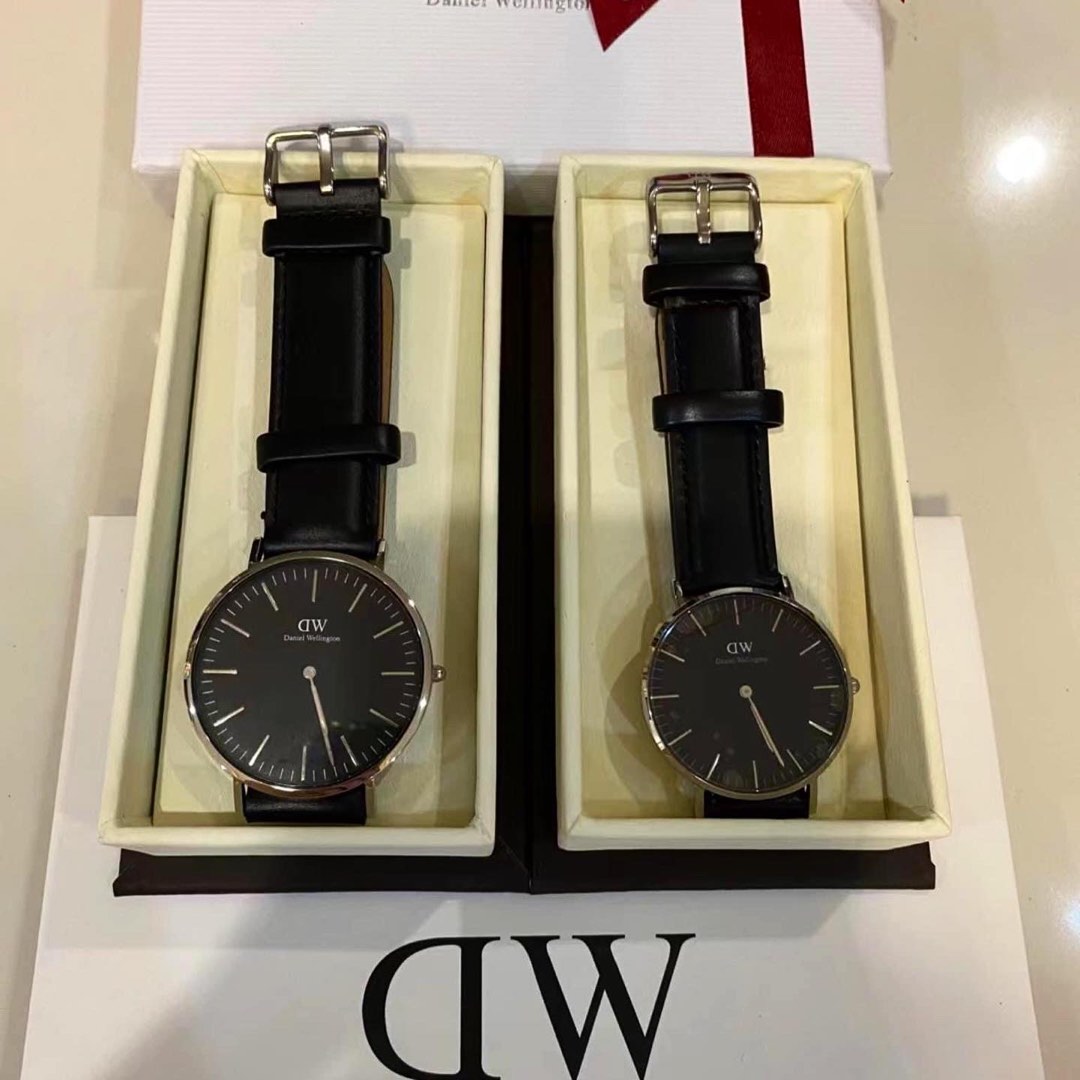 DW COUPLE LEATHER STRAP IN BLACK DIAL AUTHENTIC WATCH, Women's Fashion ...