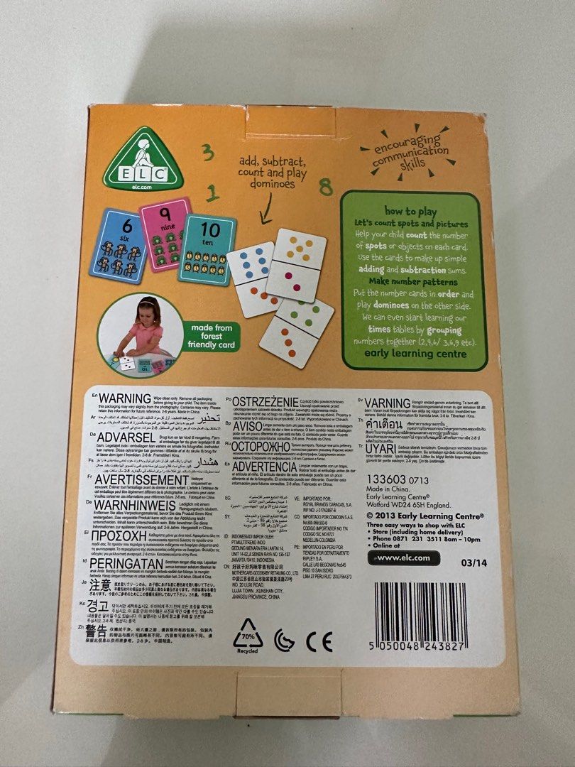 ELC - Jumbo Number Cards (2-8 Years Old), Hobbies & Toys, Books ...
