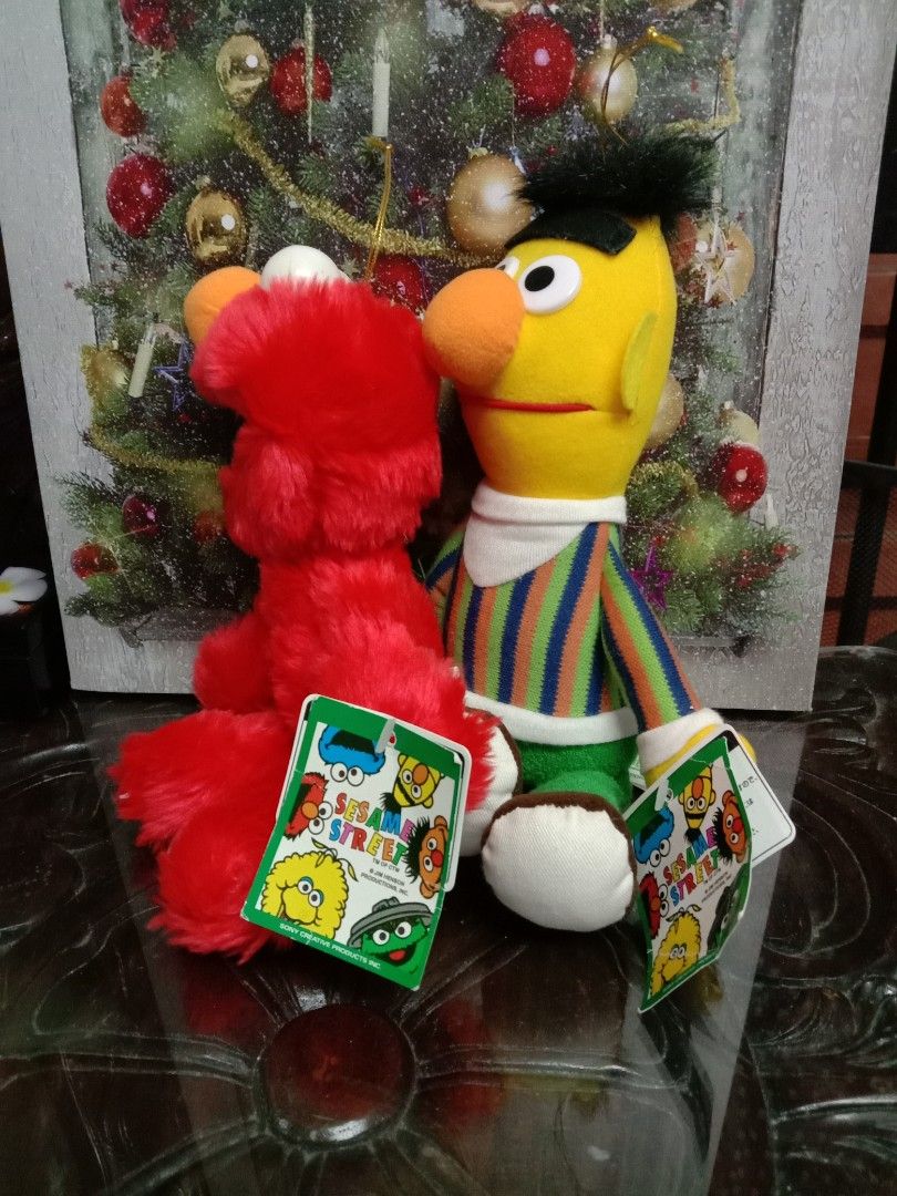 ELMO AND BERT PLUSHIES, BNWT, 10 INCHES, Hobbies & Toys, Toys & Games on Carousell
