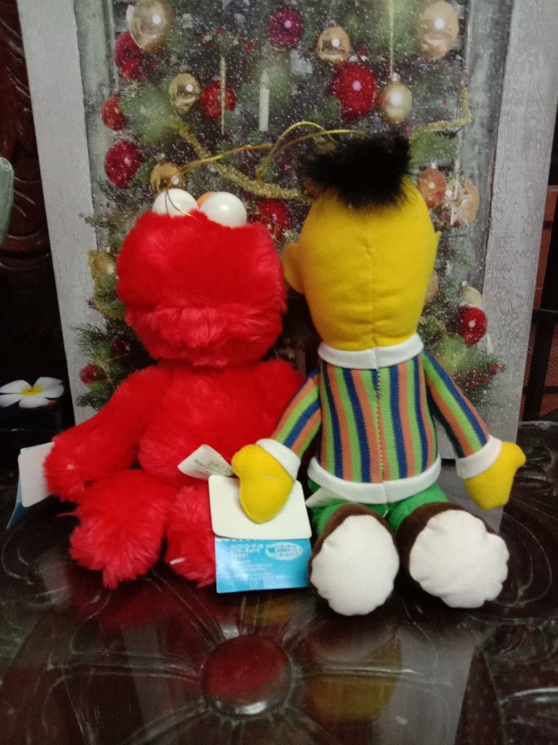 ELMO AND BERT PLUSHIES, BNWT, 10 INCHES, Hobbies & Toys, Toys & Games on Carousell