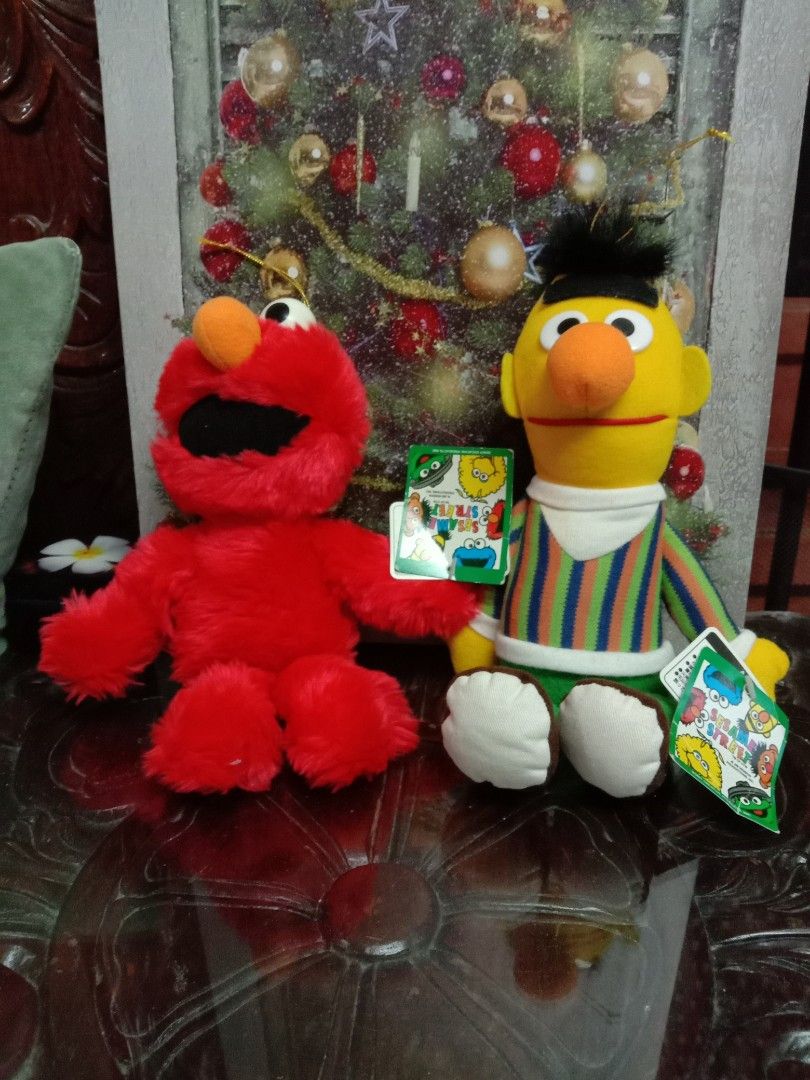 ELMO AND BERT PLUSHIES, BNWT, 10 INCHES, Hobbies & Toys, Toys & Games on Carousell