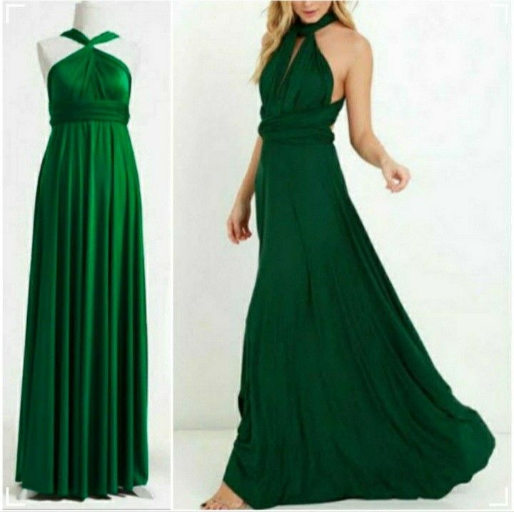 Emerald Green Infinity Gown / Multiway Gown, Women's Fashion, Dresses ...