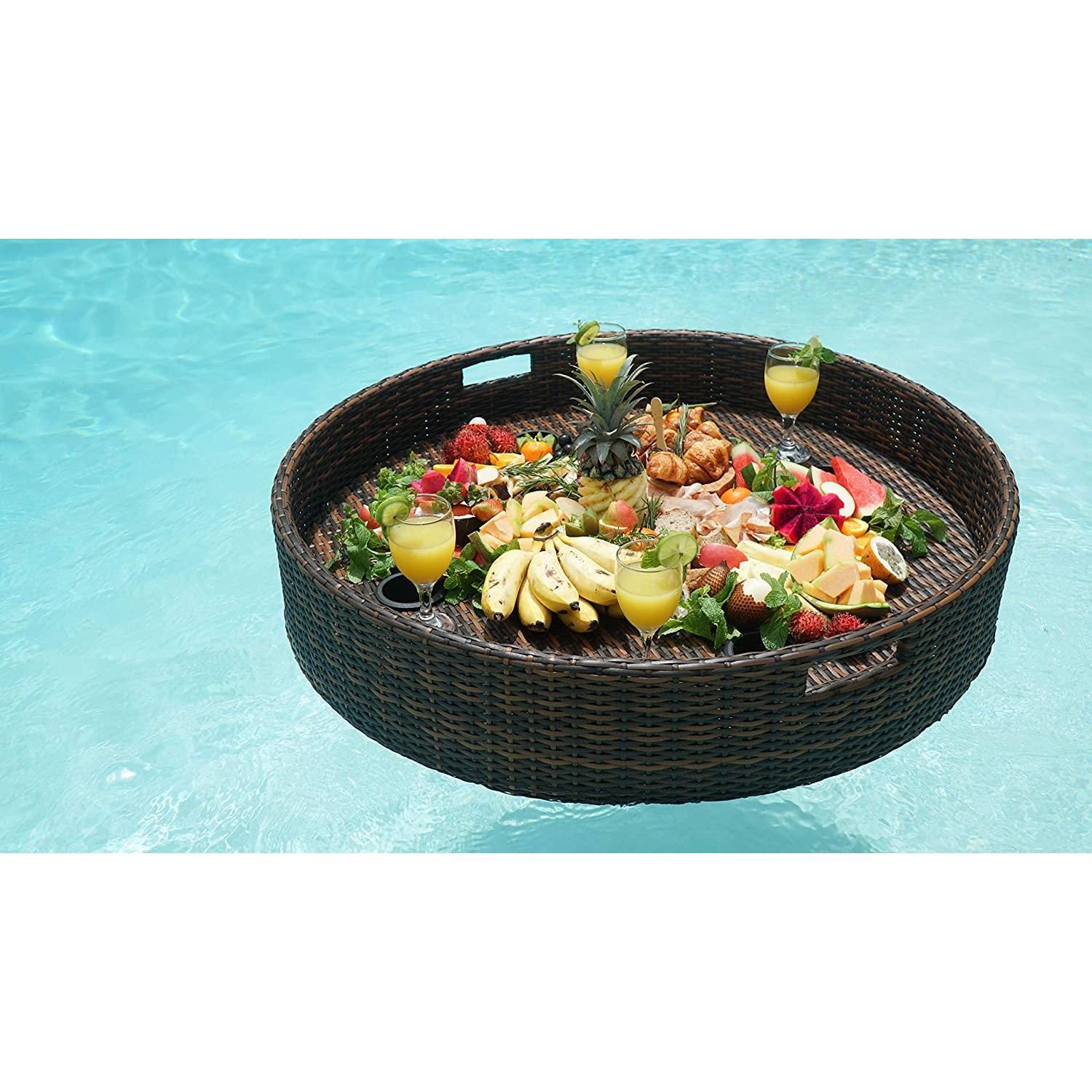 Floating Serving Trays Table Bar XLge Round - Swimming Pool Floats for ...
