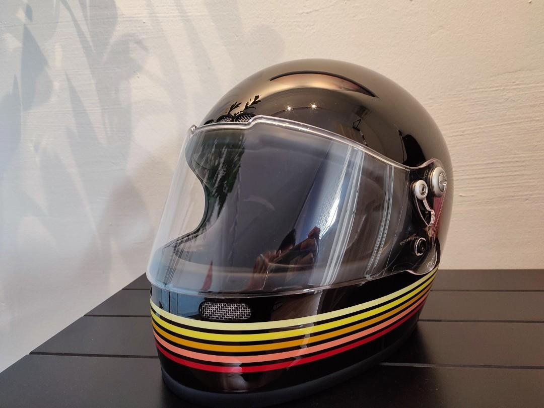 Full Face Retro Cafe Racer Helmet DOT approved, Motorcycles, Motorcycle ...