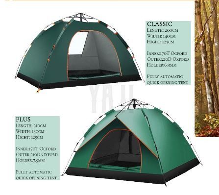 Fully Automatic Tent Outdoor Foldable Camping Auto Tents UV Resist 2 ...