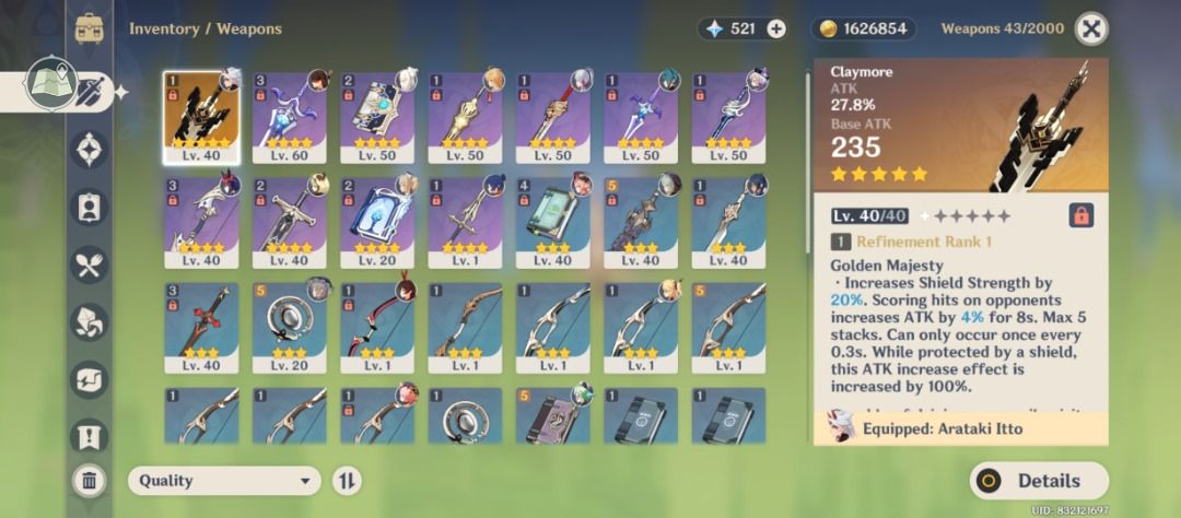 Genshin Itto with 5star weapon, Hobbies & Toys, Toys & Games on Carousell