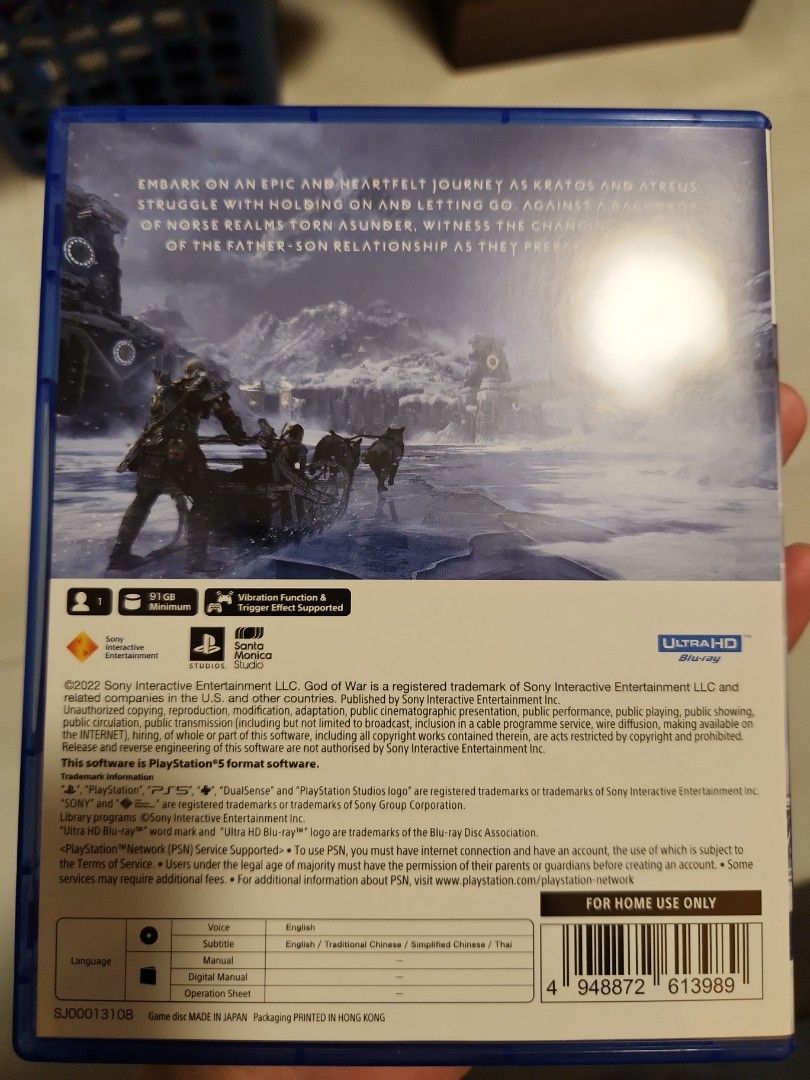 God of War Ragnarok PS5 disc (Physical Copy), Video Gaming, Video Games ...