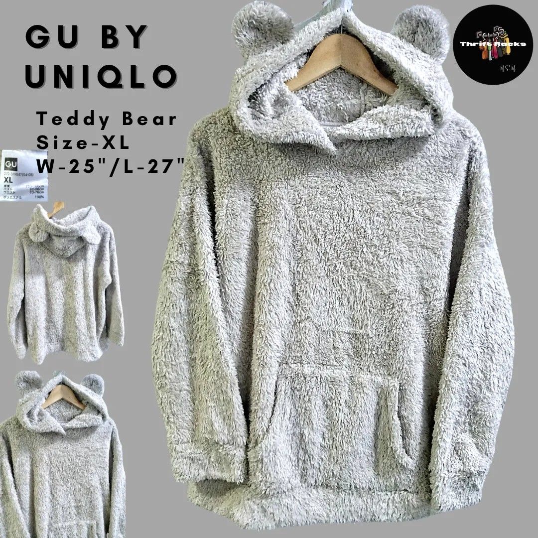GU by UNIQLO Teddy bear hoodie-Preloved/Thrifted(JP), Women's Fashion, Coats, Jackets and ...