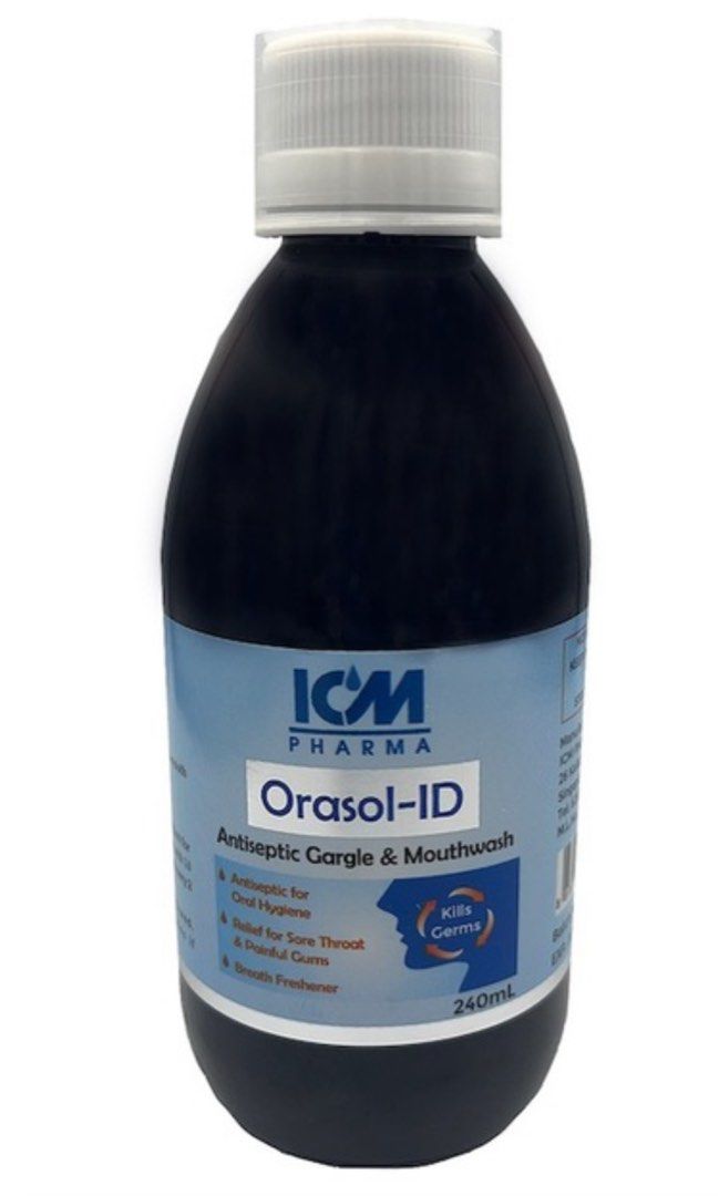 ICM Orasol-ID Antiseptic Gargle & Mouthwash 240ml, Beauty & Personal ...