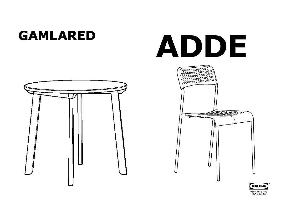 IKEA GAMLARED/ADDE TABLE AND 2 CHAIRS, Furniture & Home Living ...