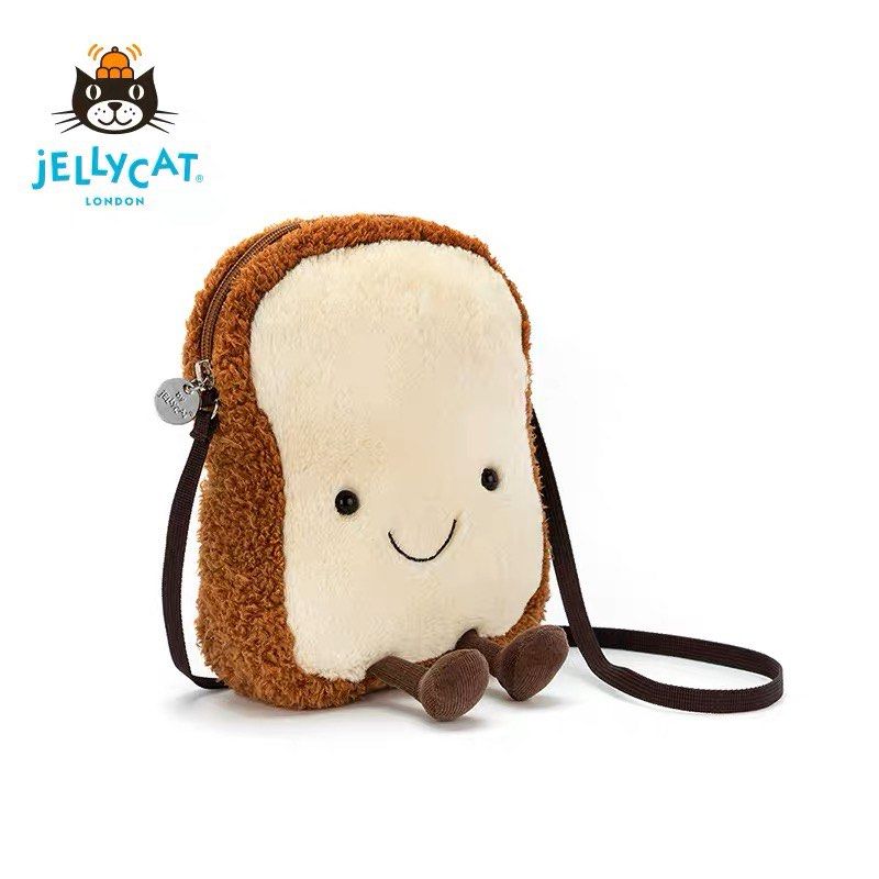 jellycat toast bag amusable bread london smiley face sling mini ...